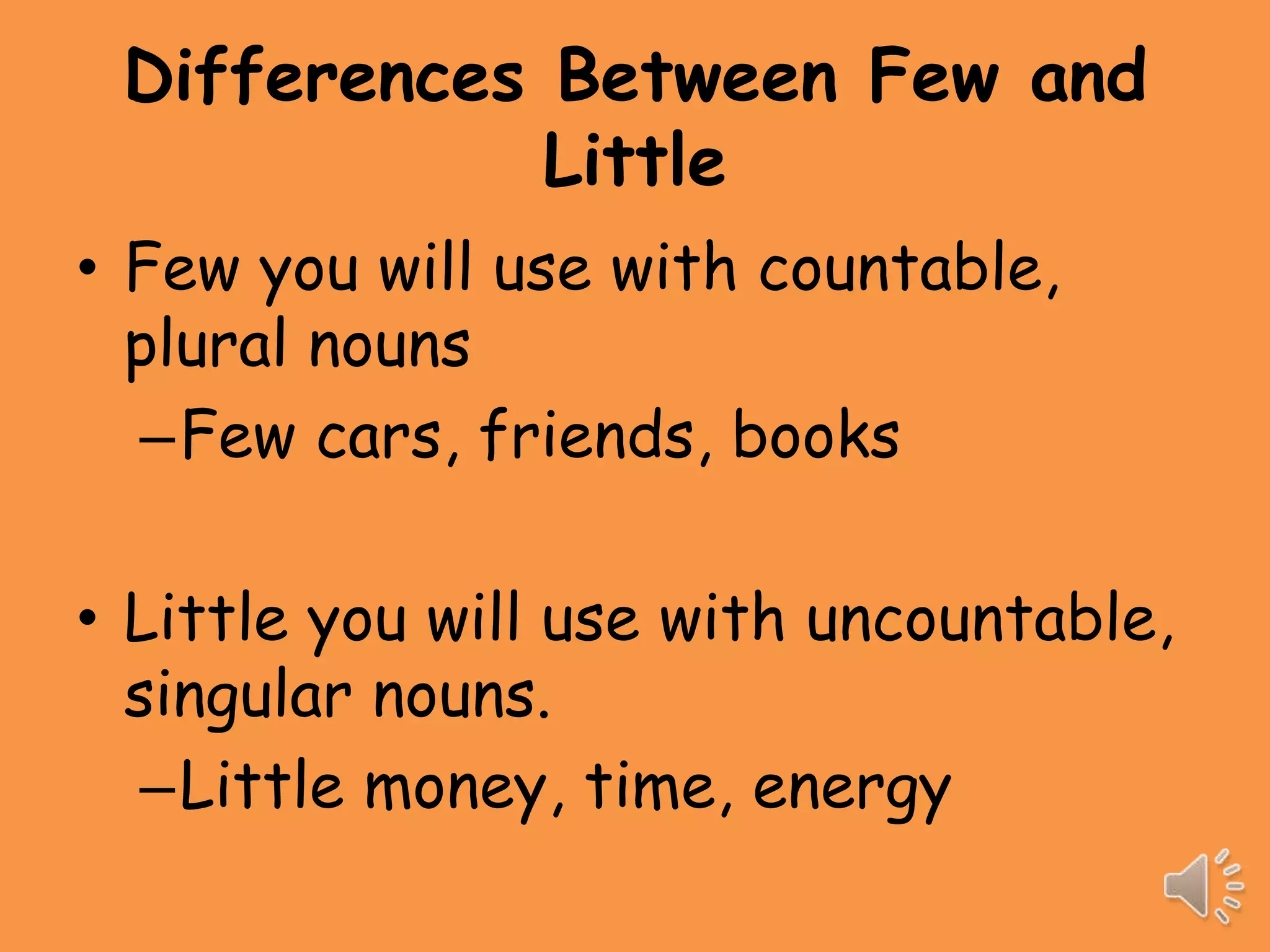 Mini grammar lesson much/many vs few/little | PPTX
