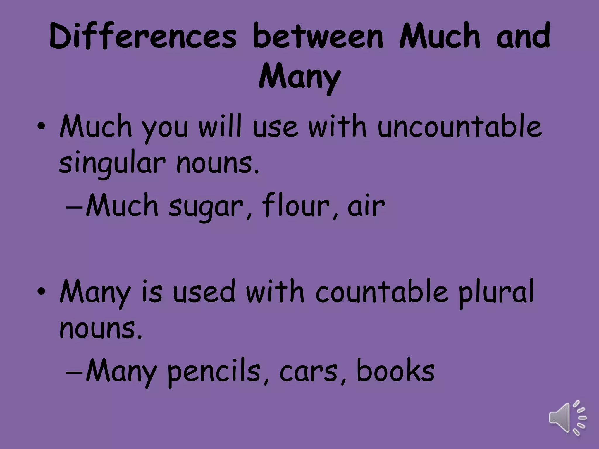 Mini grammar lesson much/many vs few/little | PPTX