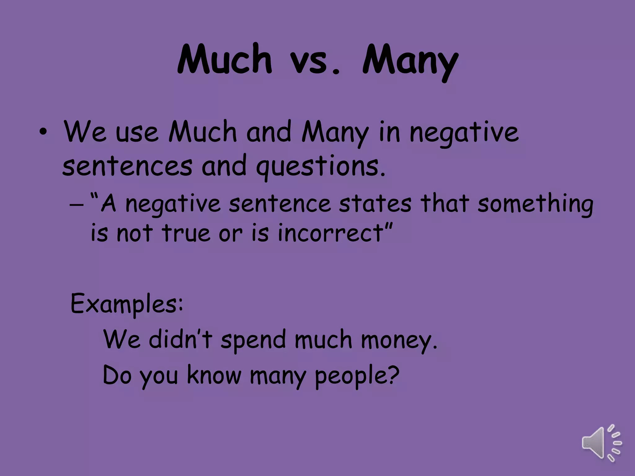 Mini grammar lesson much/many vs few/little | PPTX