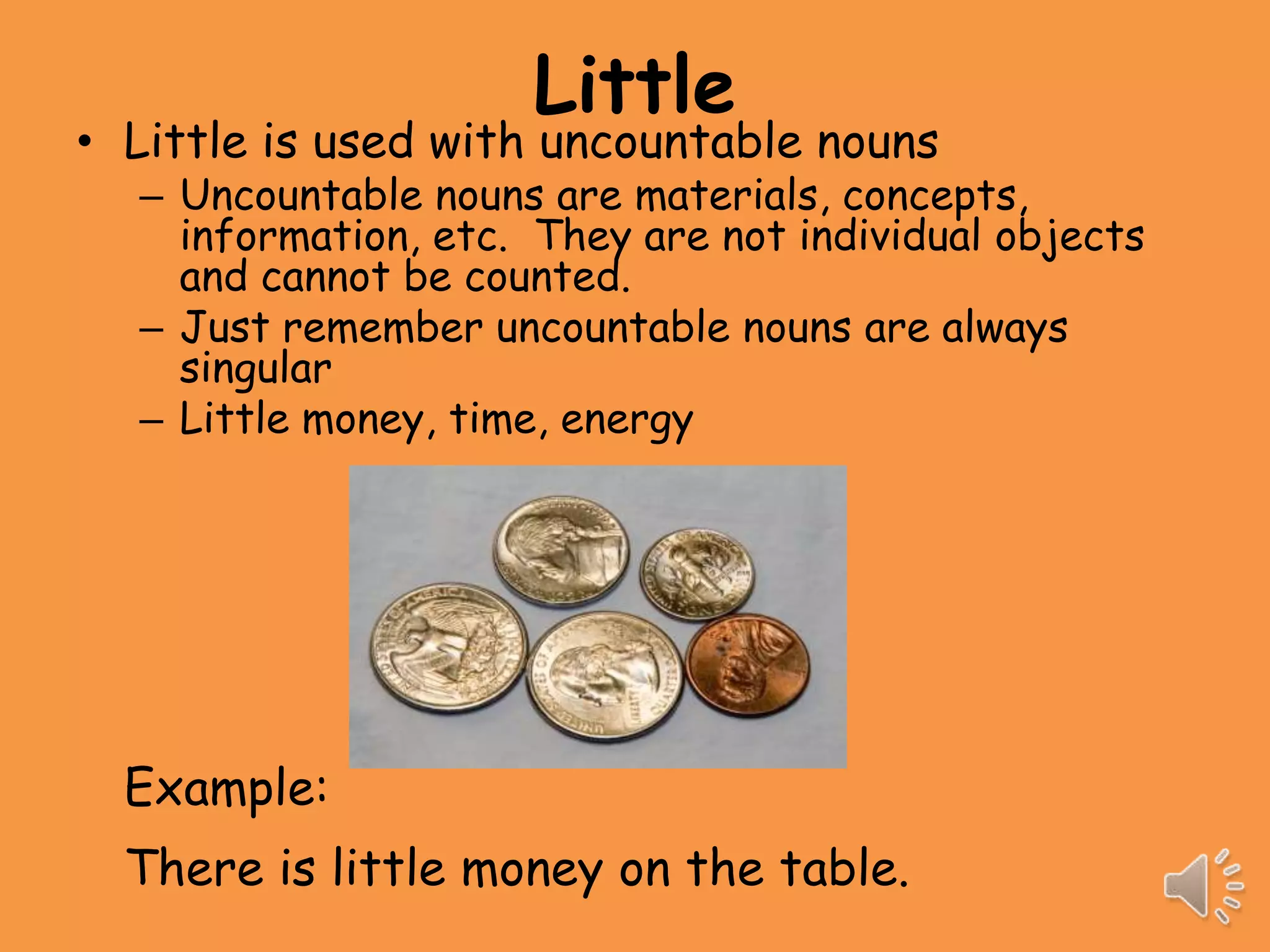 Mini grammar lesson much/many vs few/little | PPTX