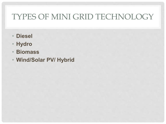 Mini grid | PPTX | Gas and Electric | Home Utilities