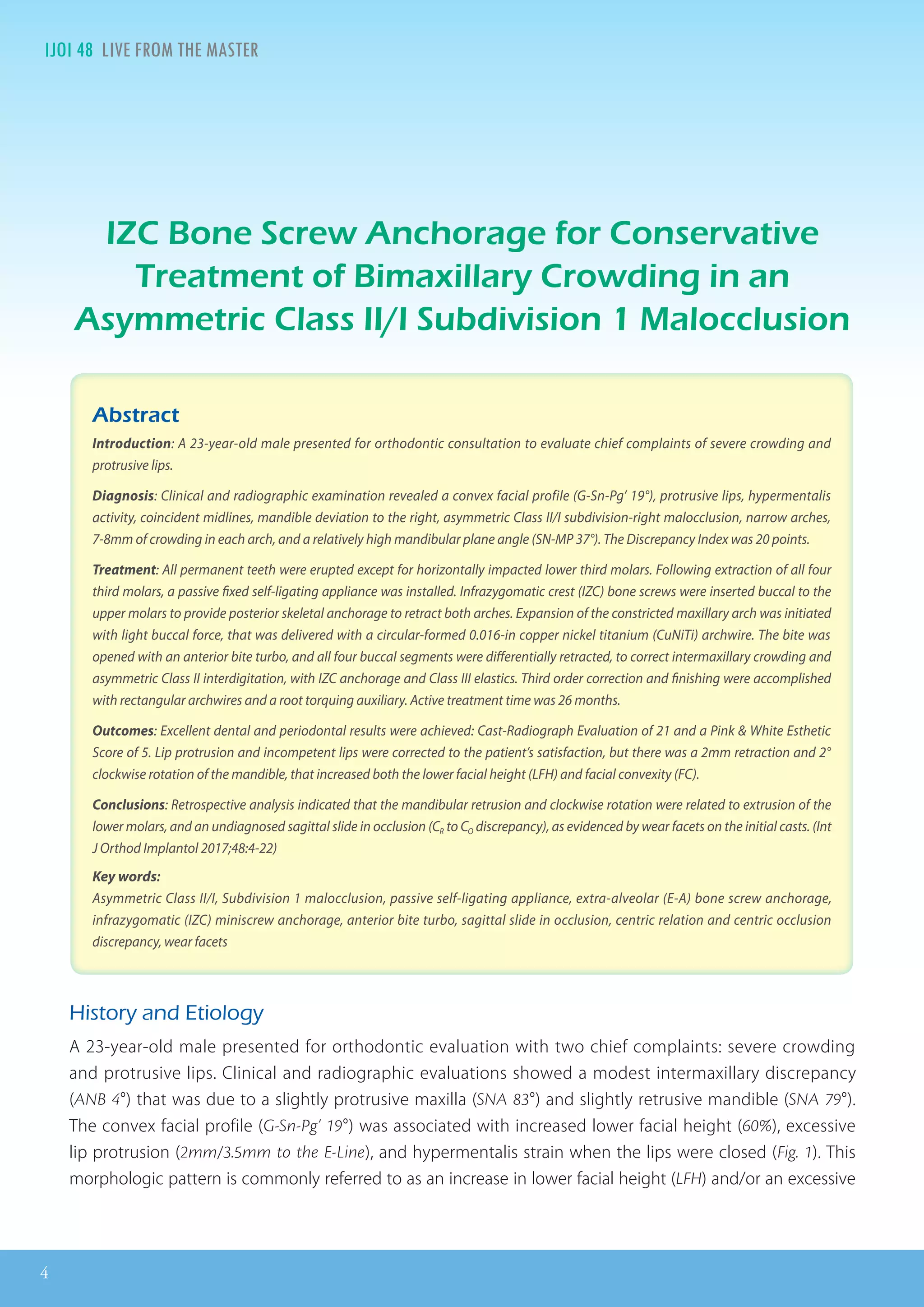 IZC Bone Screw Anchorage for Conservative Treatment of Bimaxillary ...