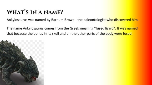 Mini inquiry on ankylosaurus | PPT