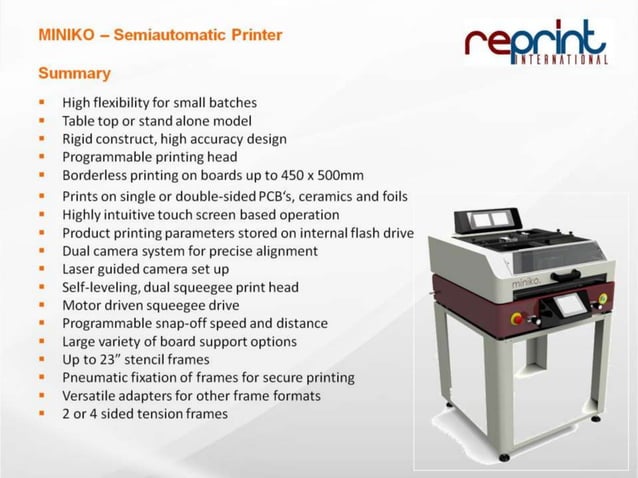 Reprint Miniko Benchtop Semi Automatic Screen Printer | PPT