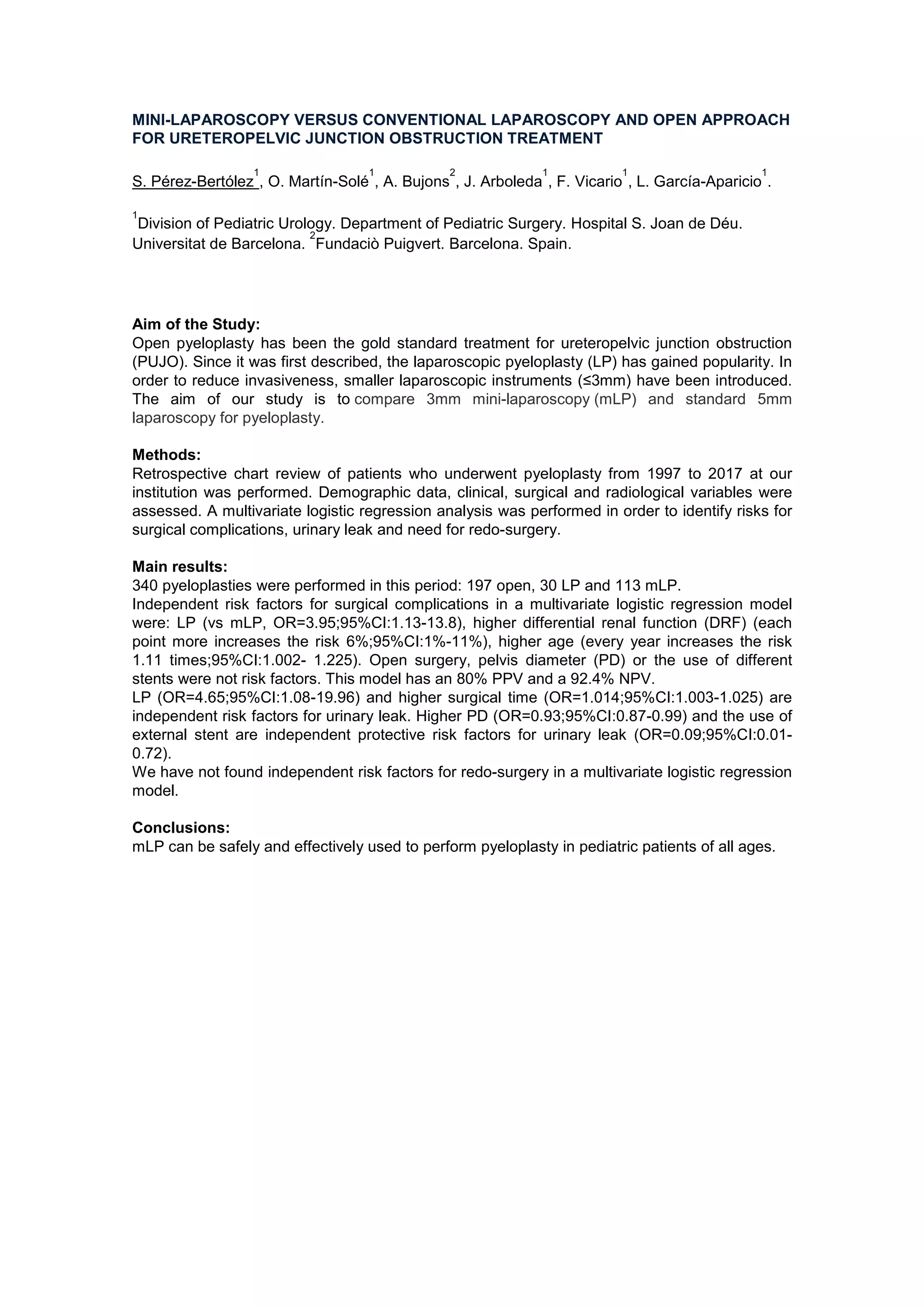 Minilap eupsa 2019 abstract | PDF