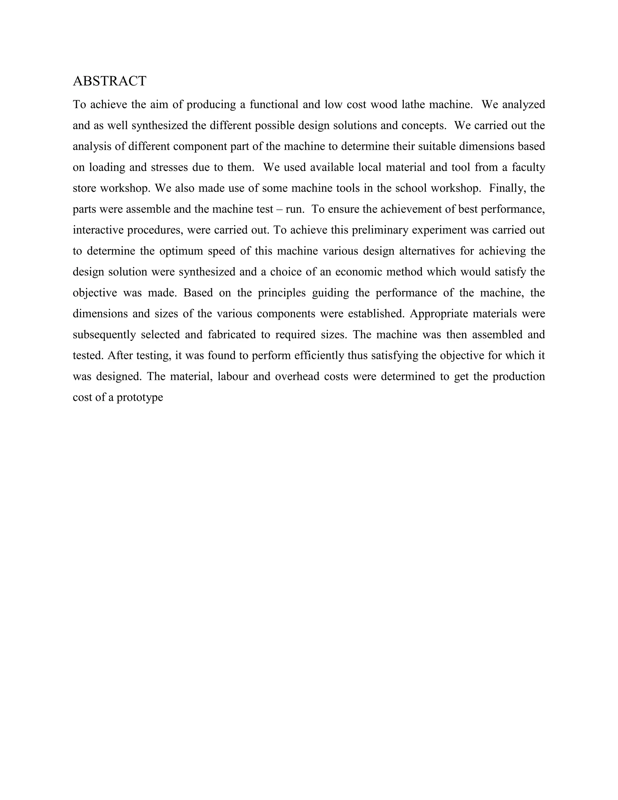 Mini lathe machine project | PDF