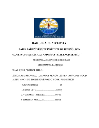 Mini lathe machine project | PDF