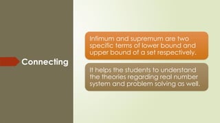 Supremum and Infimum of a set at HSC Level.PPTX