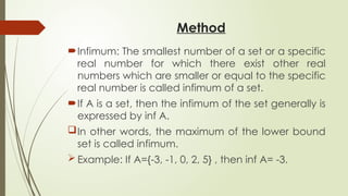 Supremum and Infimum of a set at HSC Level.PPTX