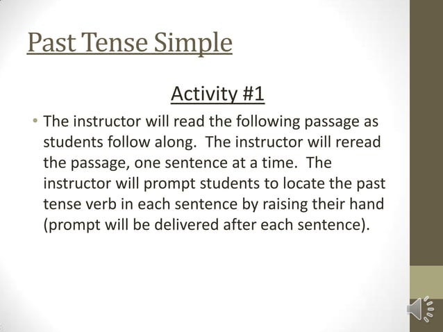 Mini lesson on past tense simple | PPTX