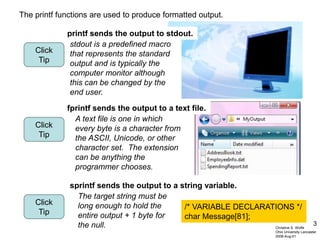 miniLesson on the printf() function | PPT