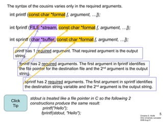 miniLesson on the printf() function | PPT