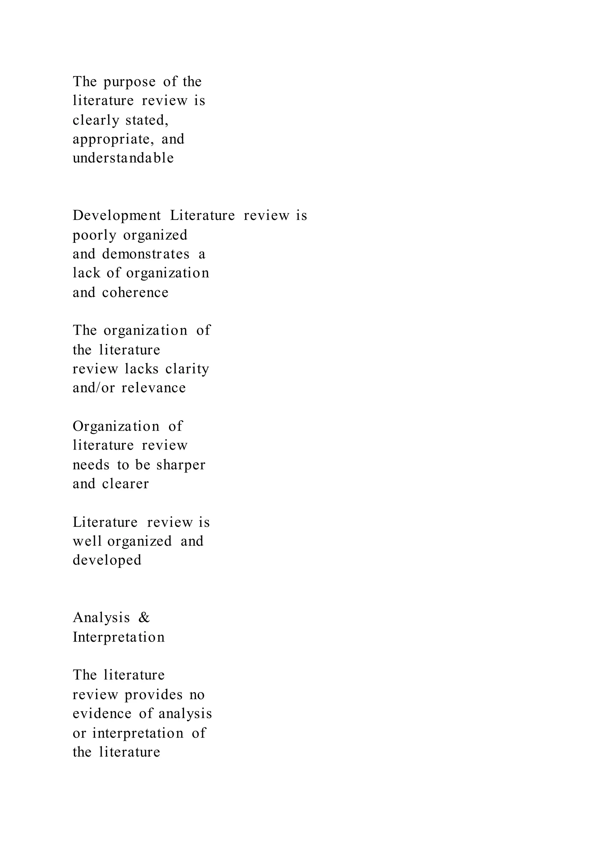 Mini Literature Review Rubric Trevecca Nazarene University – | PDF