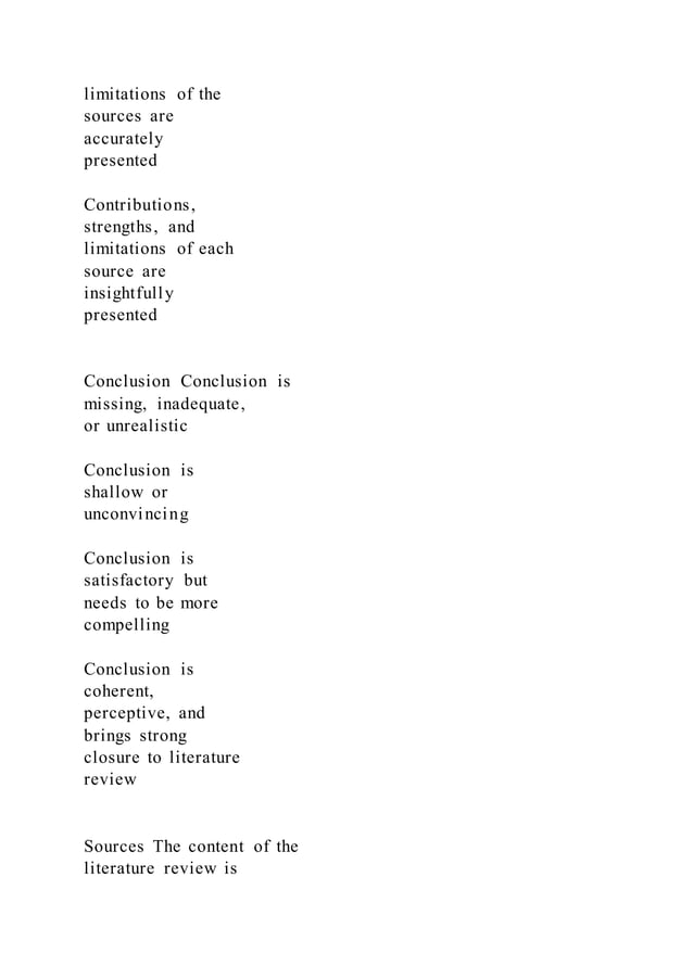 Mini Literature Review Rubric Trevecca Nazarene University – | PDF