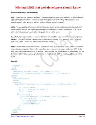 Basics of JSON (JavaScript Object Notation) with examples | PDF