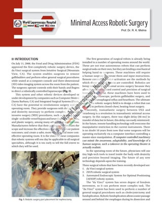 Minimal Access Robotic Surgery at World Laparoscopy Hospital | PDF