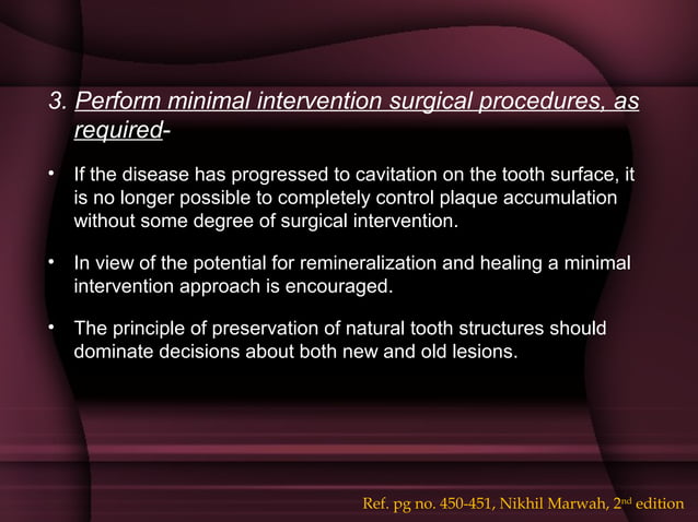 Minimal intervention dentistry | PPT