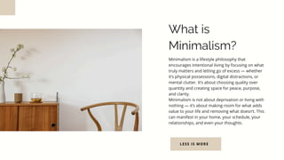 Minimalism: Living With Less to Live More | PDF