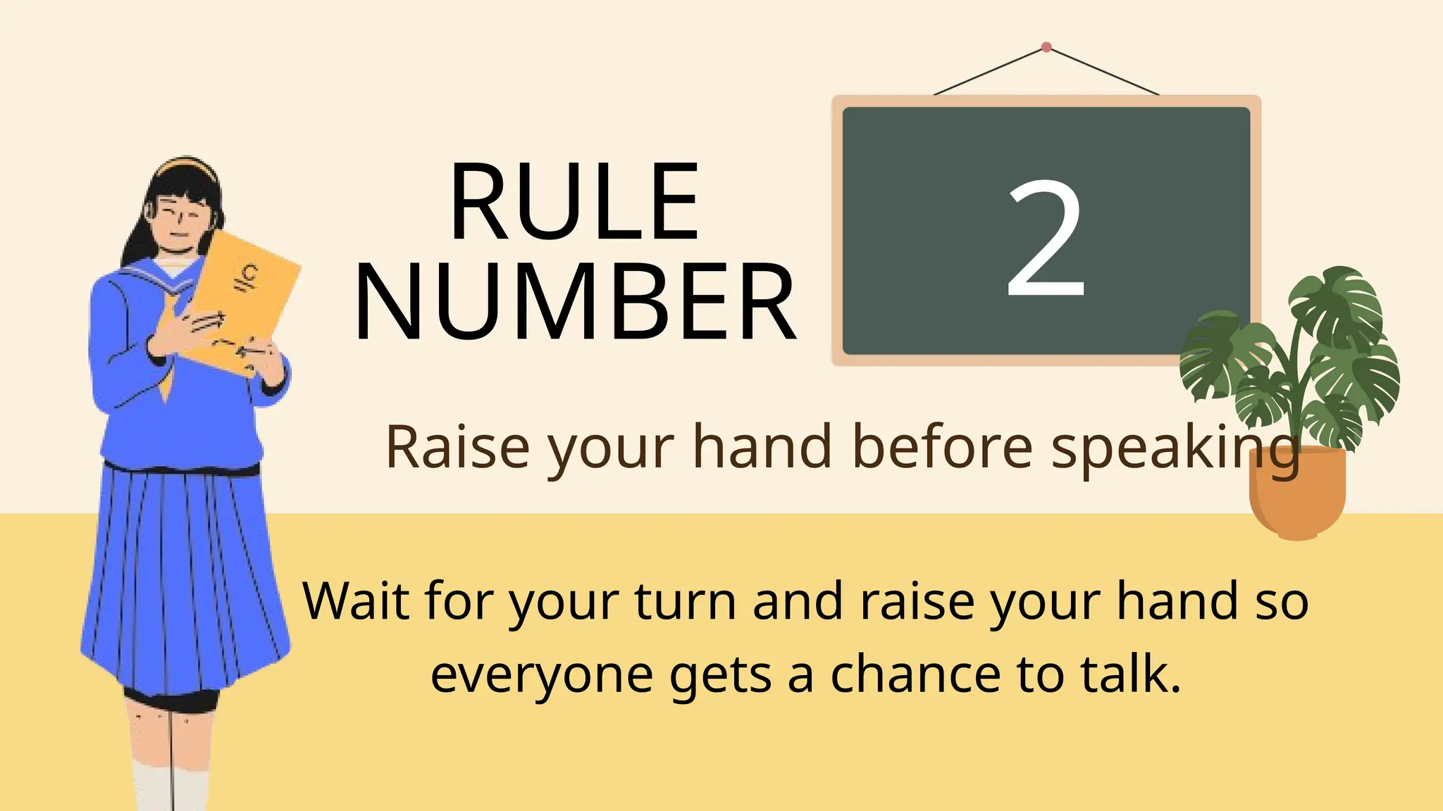 Minimalist Classroom Rules Presentation in Brown and Yellow Background ...