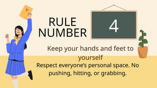 Minimalist Classroom Rules Presentation in Brown and Yellow Background ...