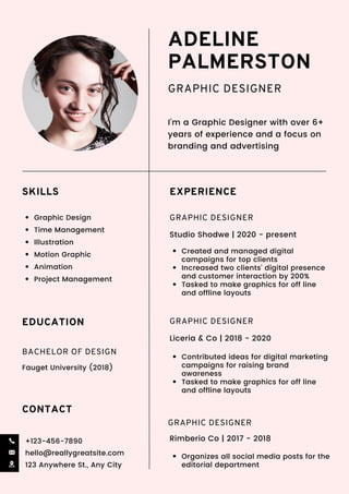 Minimalist modern professional photo corporate resume cv a4 printable ...