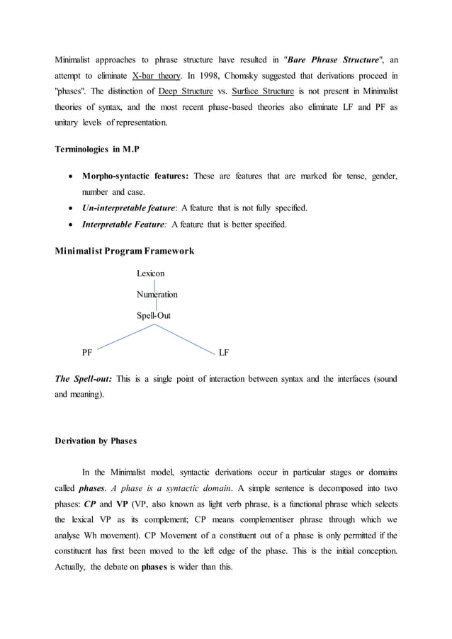Minimalist program | DOCX | Science