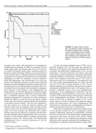 Minimally Invasive Esophagectomy | PDF