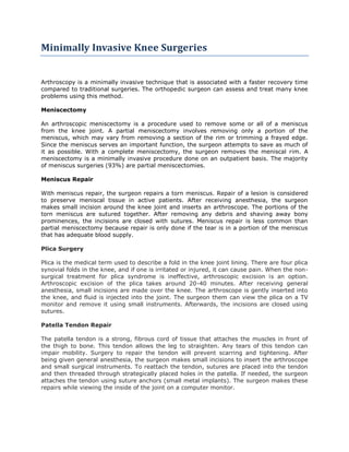 Minimally invasive knee surgeries | PDF