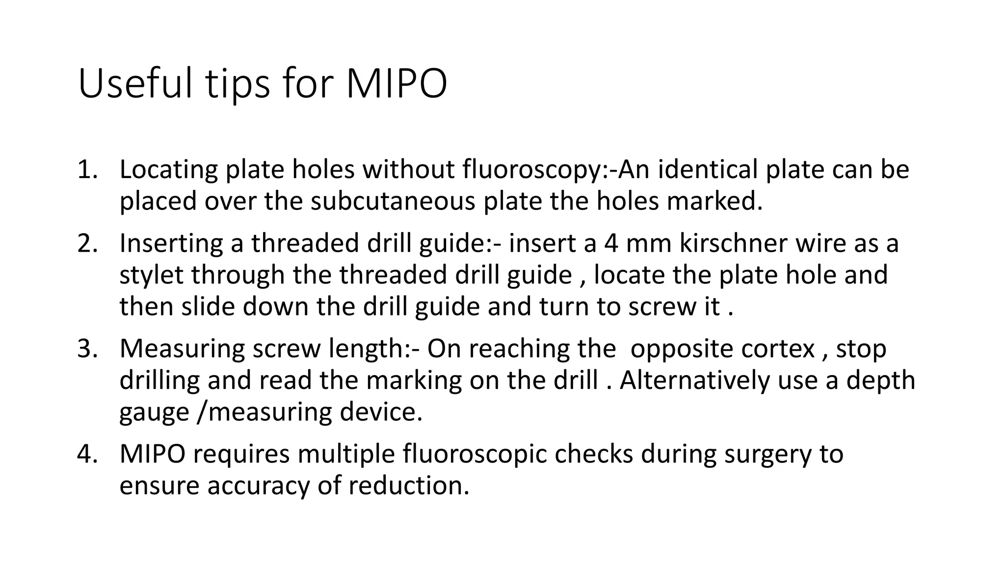 Minimally invasive percutaneous osteosynthesis | PPTX