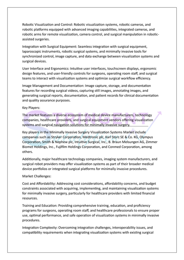 Minimally Invasive Surgery Visualization Systems Market.pdf | Surgery | Medical Health