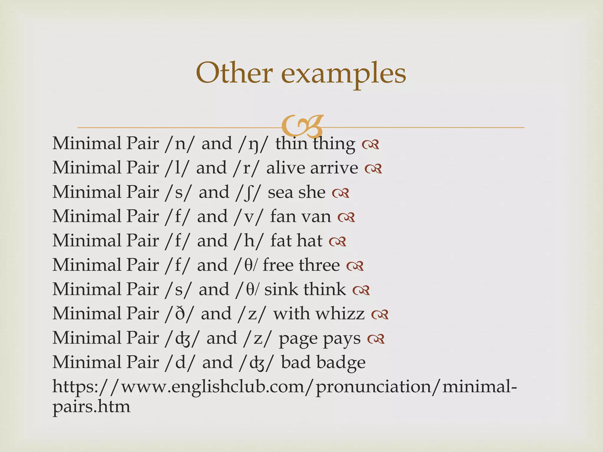 Minimal pairs | PPTX