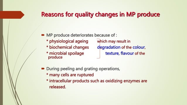 Minimal Processing of Fruits & Vegetables.pptx | Healthy Cooking and ...