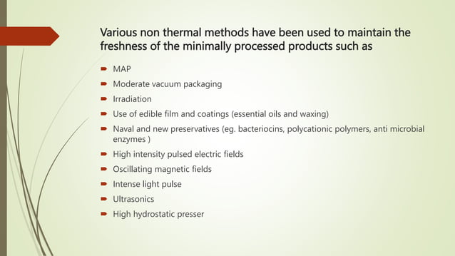 Minimal Processing of Fruits & Vegetables.pptx | Healthy Cooking and ...