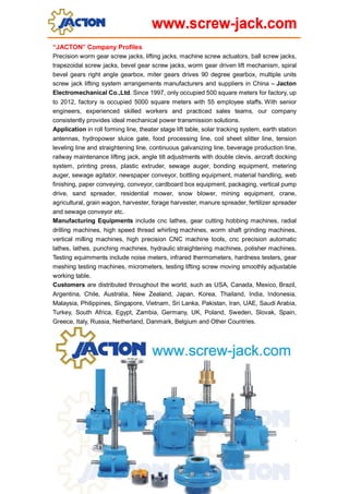 Mini manually operated screw driven jacks, lightweight screw jacks ...
