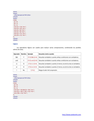 Mini manual php | PDF