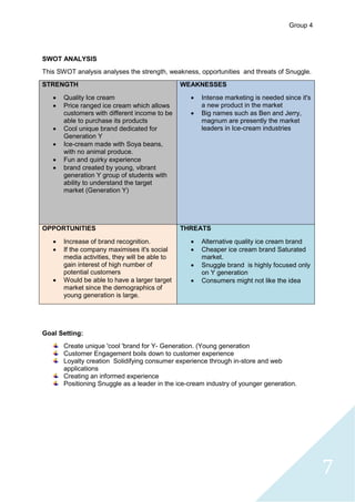 Mini marketing plan, campaign and websites of snuggle ice cream | DOCX