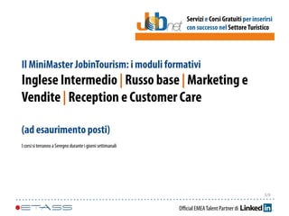 Mini Master Gratuito JobinTourism Customer Experience | Progetto Jobnet ...