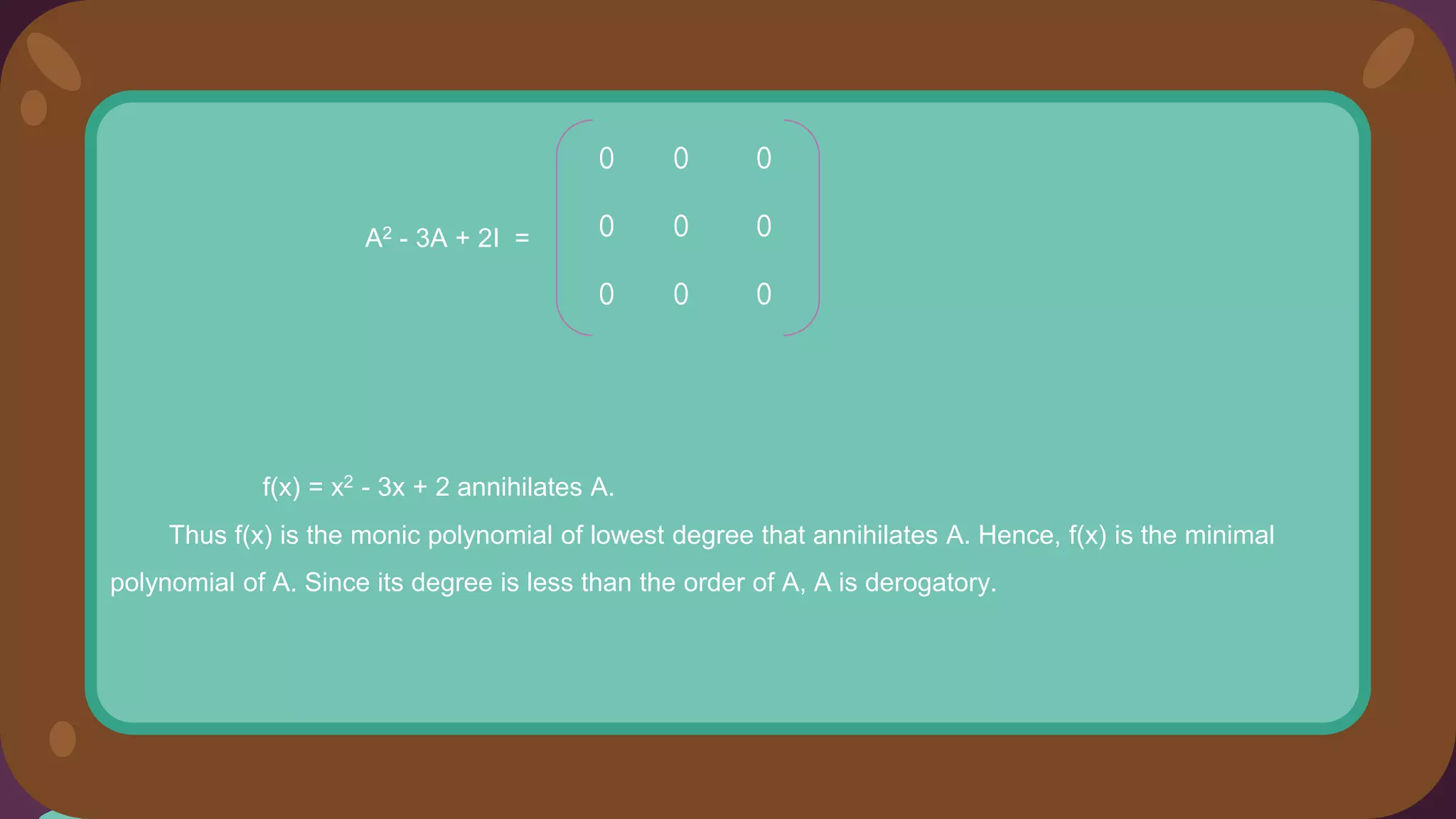 derogatory and non derogatory matrices | PPTX
