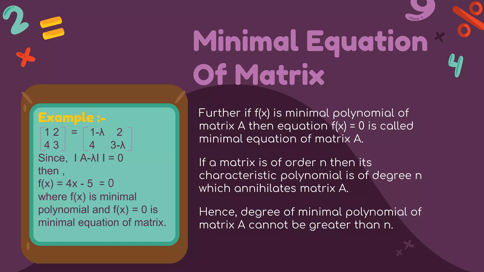 derogatory and non derogatory matrices | PPTX
