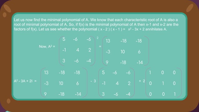 derogatory and non derogatory matrices | PPTX