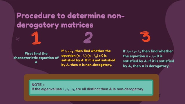 derogatory and non derogatory matrices | PPTX