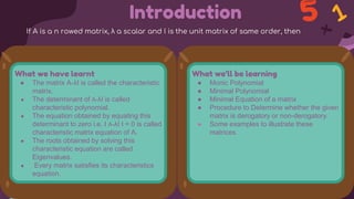 derogatory and non derogatory matrices | PPTX