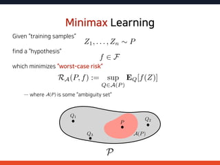 Minimax learning with implications on domain adaptation and adversarial ...