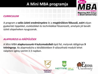 Mini MBA előadás | PPTX