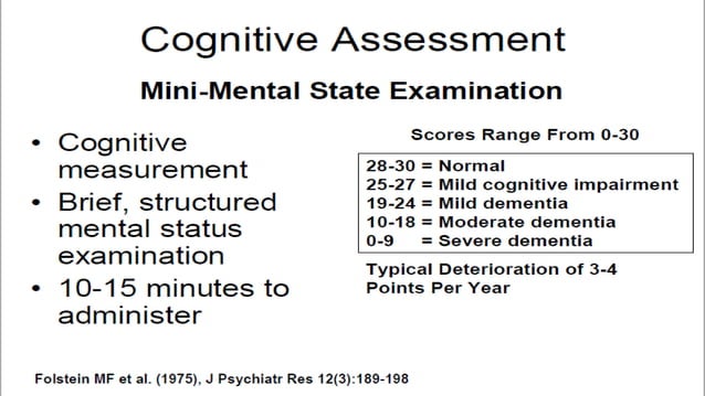 Mini mental state examination