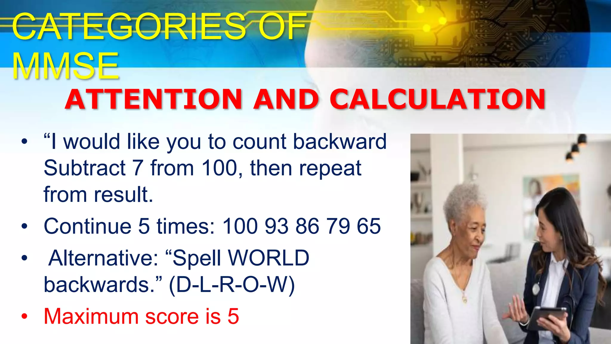 Mini mental status examination | PPTX