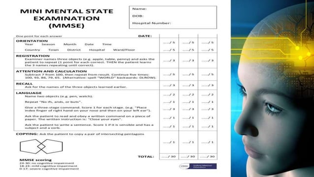 Mini mental status examination | PPTX