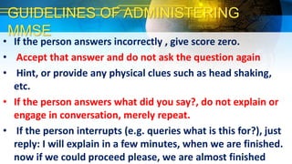 Mini mental status examination | PPTX