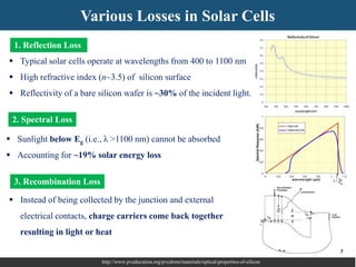 Minimizing Reflection Losses in the Solar Cells | PPTX | Chemistry ...