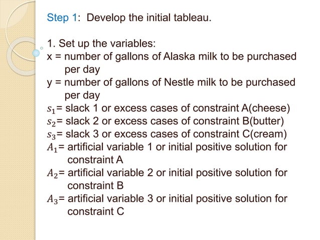 Minimization model by simplex method | PPTX